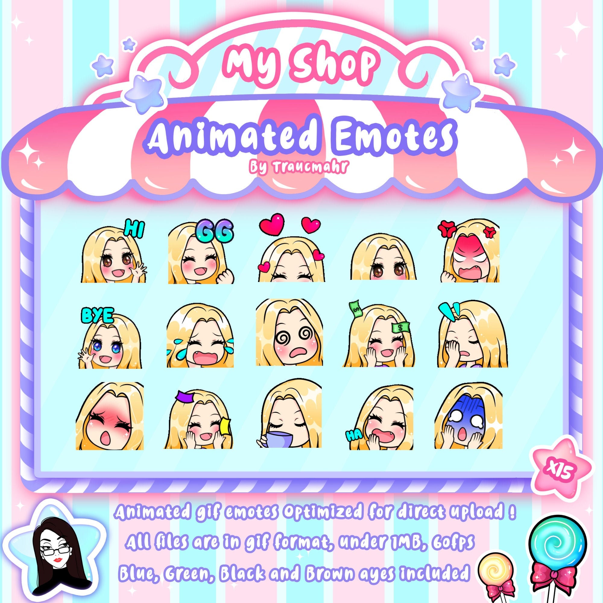 GIF ANIMADO Emotes Mega Bundle para Twitch y Discord Lindo - Etsy México