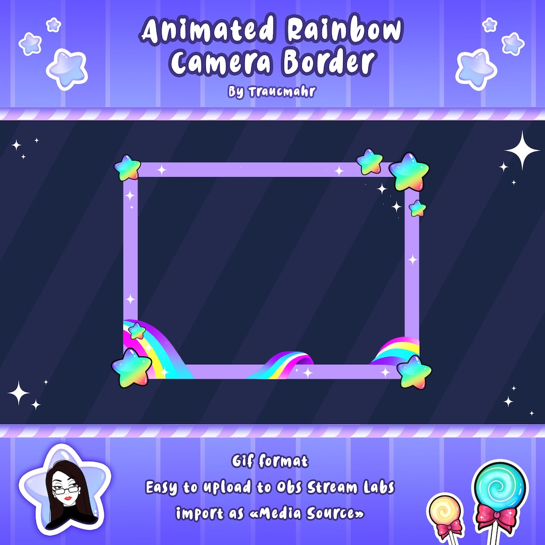 ANIMATED Rainbow Camera Border for Your Stream ! Twitch and Obs Stream ...