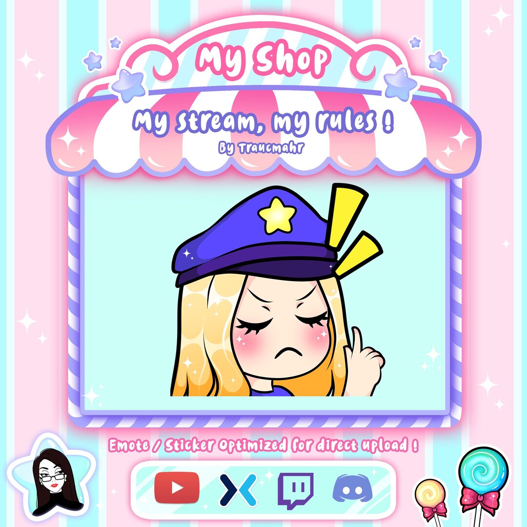 My Stream My Rules ! Cute Chibi Blonde Hair Girl Emote for Twitch ...