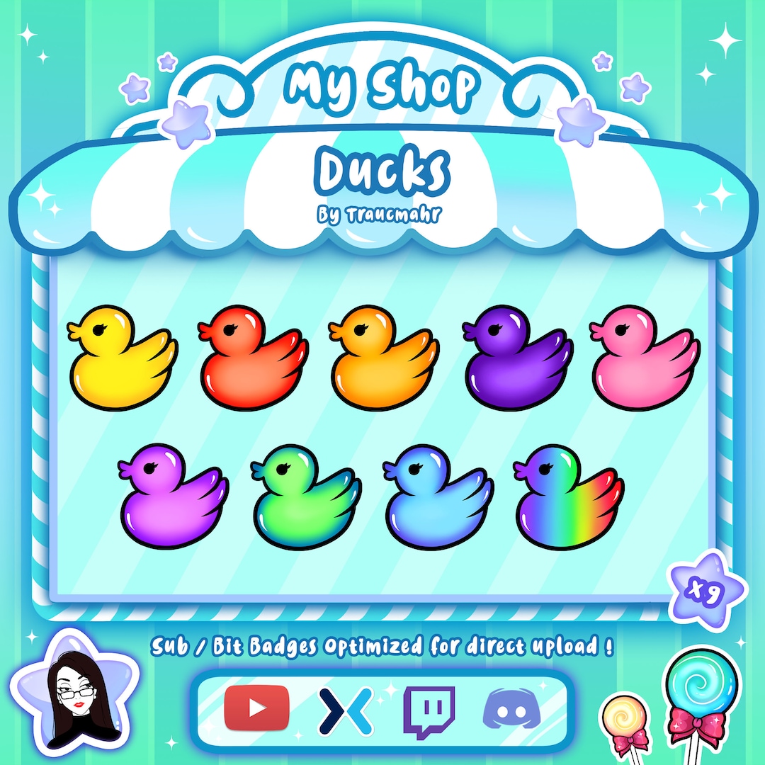 Cute Ducks Sub / Bit Badges for Twitch, Discord and More ! Twitch ...