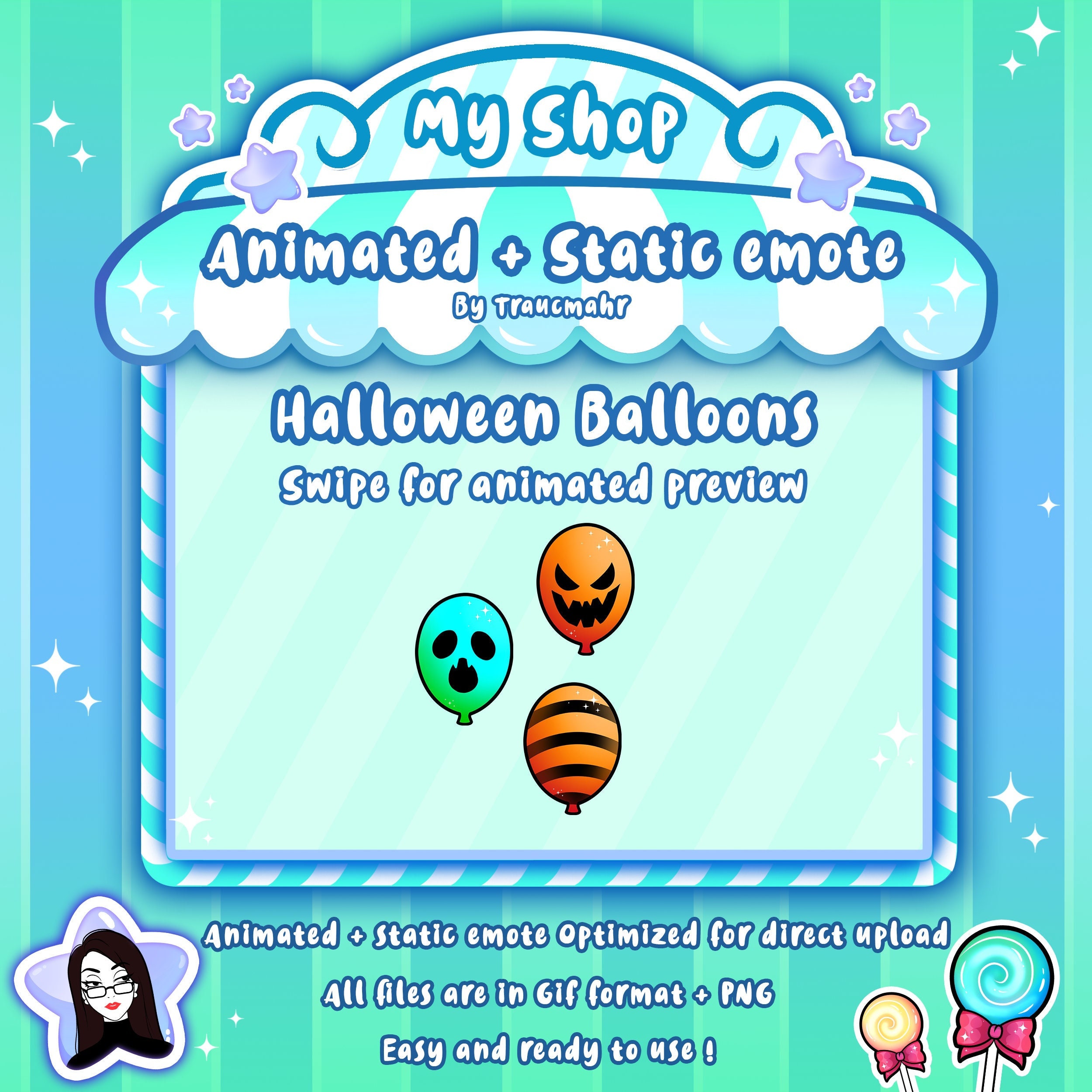 ANIMATED + STATIC Emote, Halloween Emote, Balloons Emote, Hype Emote ...