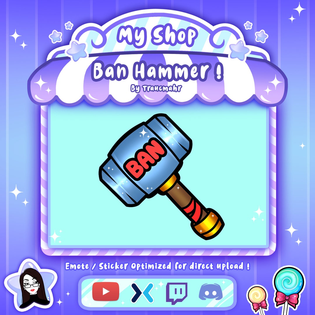 Ban Hammer Emote for Twitch, Discord, Mixer and More ! - Etsy