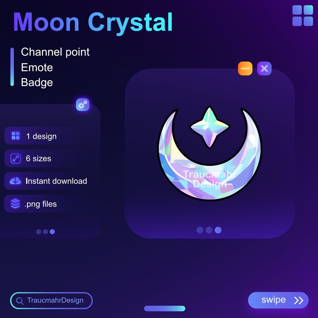 Moon Crystal | Twitch Channel Point | Emote | Badge | Bit Badge ...