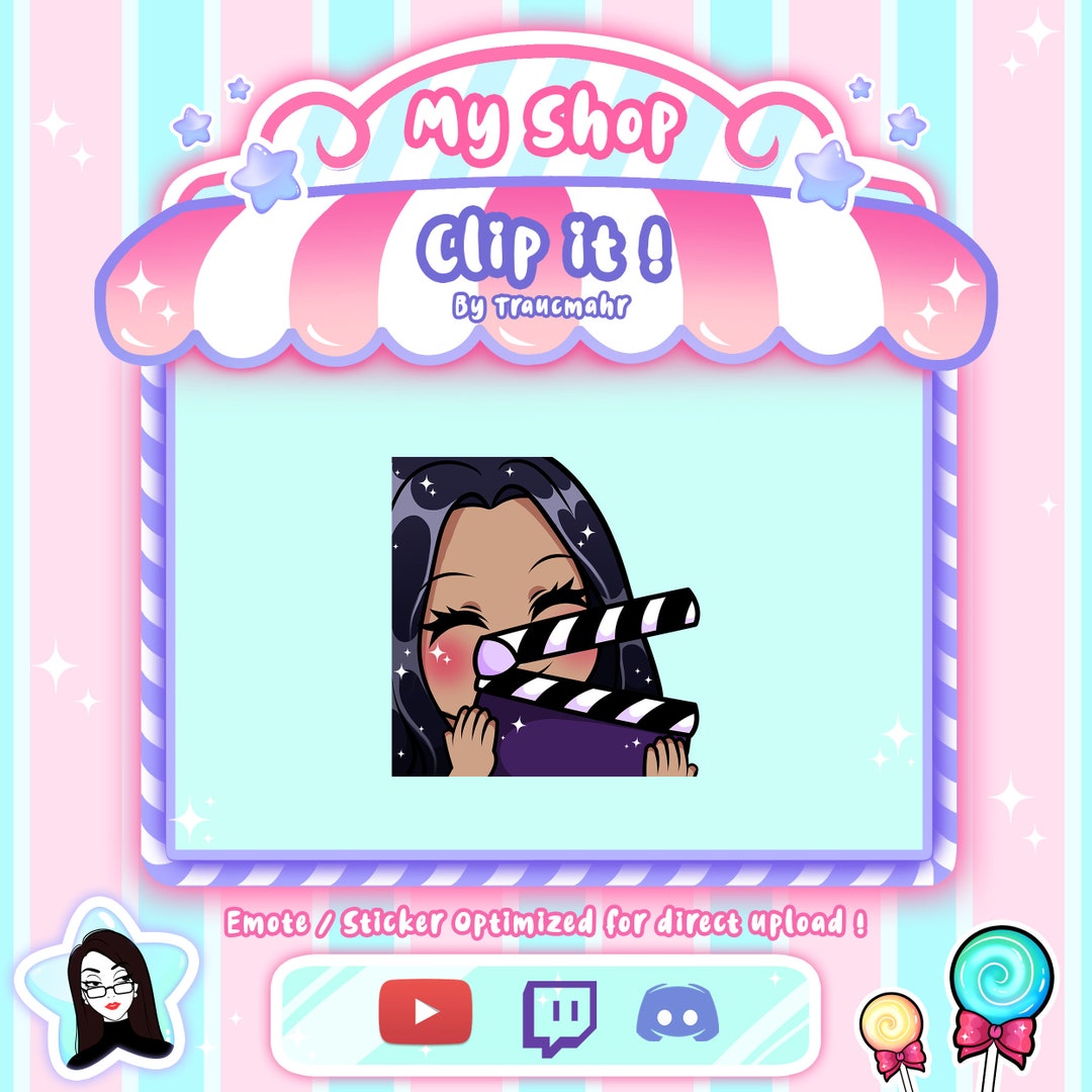 Cute Chibi Black Hair Girl Clip It Emote for Twitch, Discord and More ...
