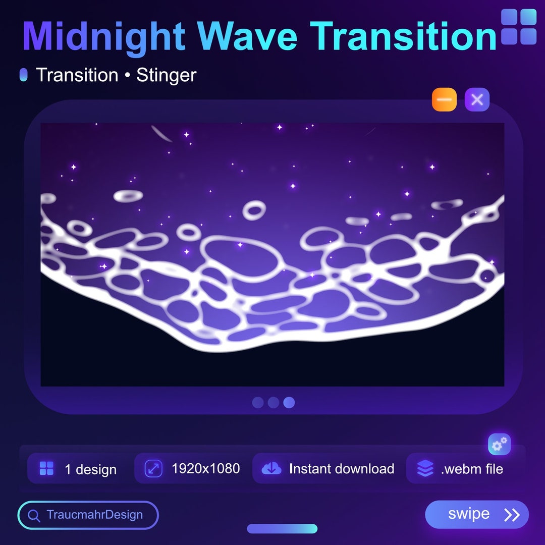 Midnight Wave Animated Transition | Stinger | Stream Animation ...