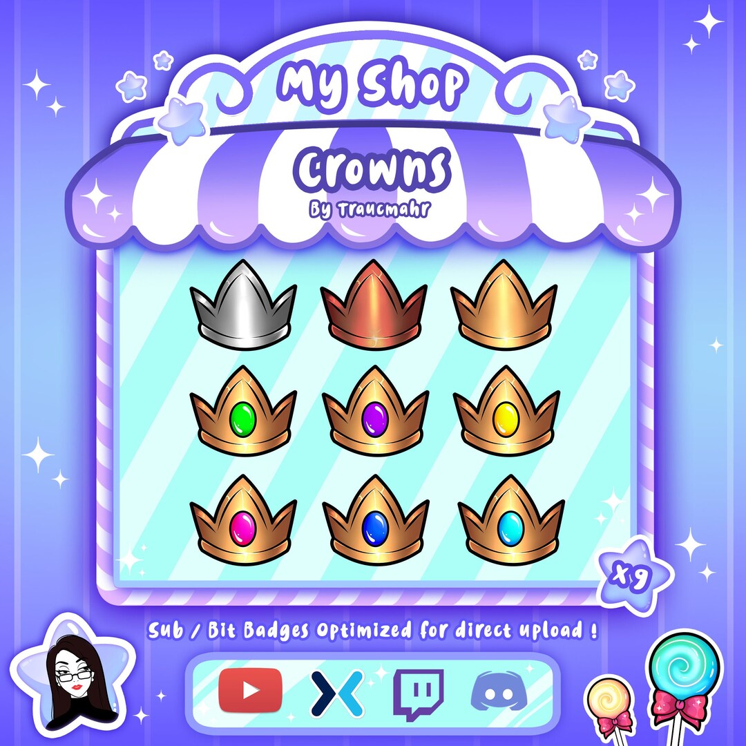 Crowns Sub / Bit Badges for Twitch, Discord and More ! Twitch ...