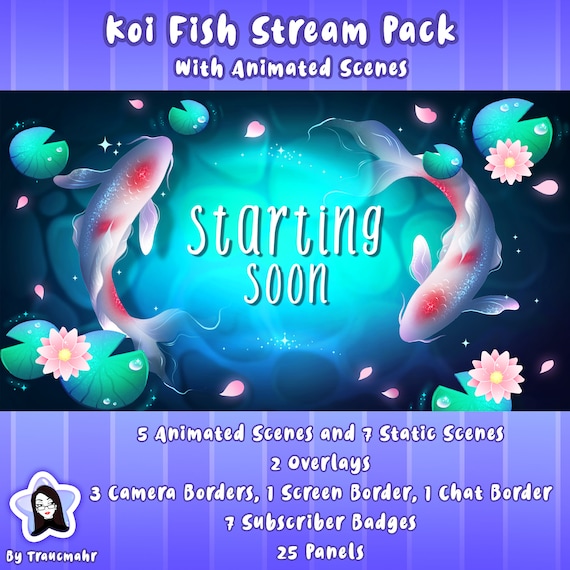 ANIMATED Shiny Koi Fish Stream Pack pour Twitch 5 scènes | Etsy France