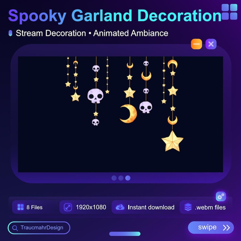 Spooky Halloween Animated Stream Decoration | Creepy, Horror, Moon ...