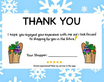 Shipt Themed Thank You Note Message Personalized Instacart - Etsy