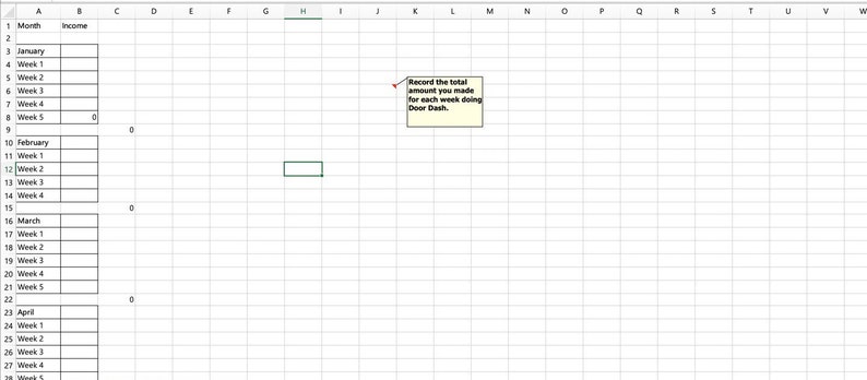 Gig Worker Profit & Loss Statement - Etsy
