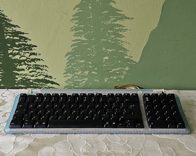 Vintage Apple Imac G3 Keyboard Bondi Blue Transparent 90's Working ...