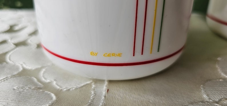 Vintage Cerve Italy 70's Milkglass Opaline Storage Container Set Glass ...