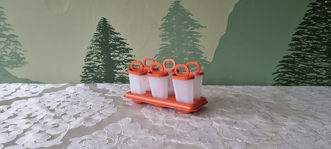 Vintage 70's Tupperware 343 Ice Popsicle Mold Orange Plastic 481 ...