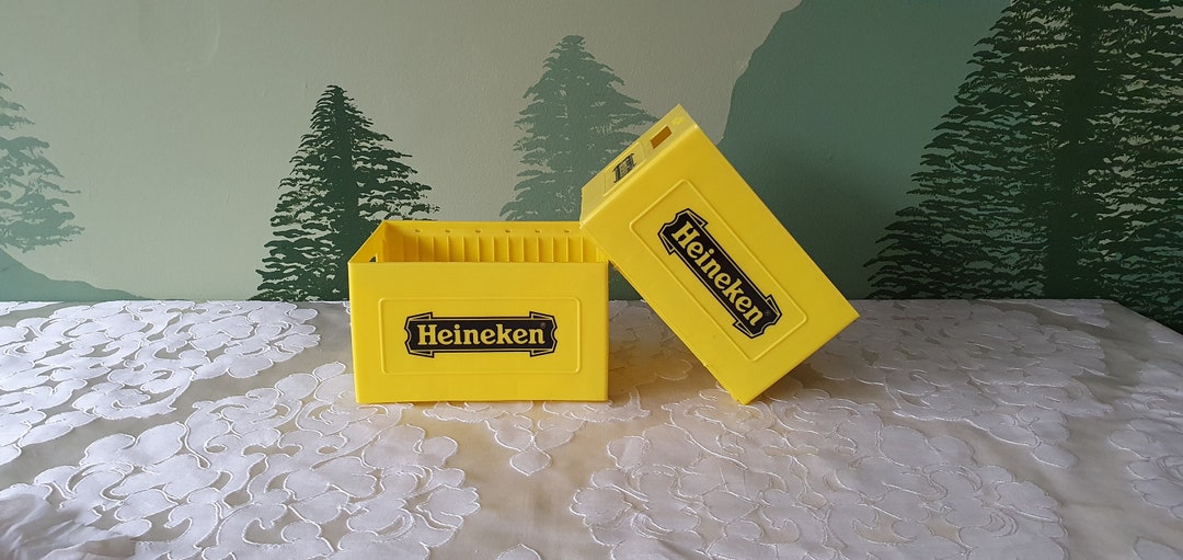 Vintage Heineken Beer Case CD Rack, 90's Dutch Collectible, Yellow ...