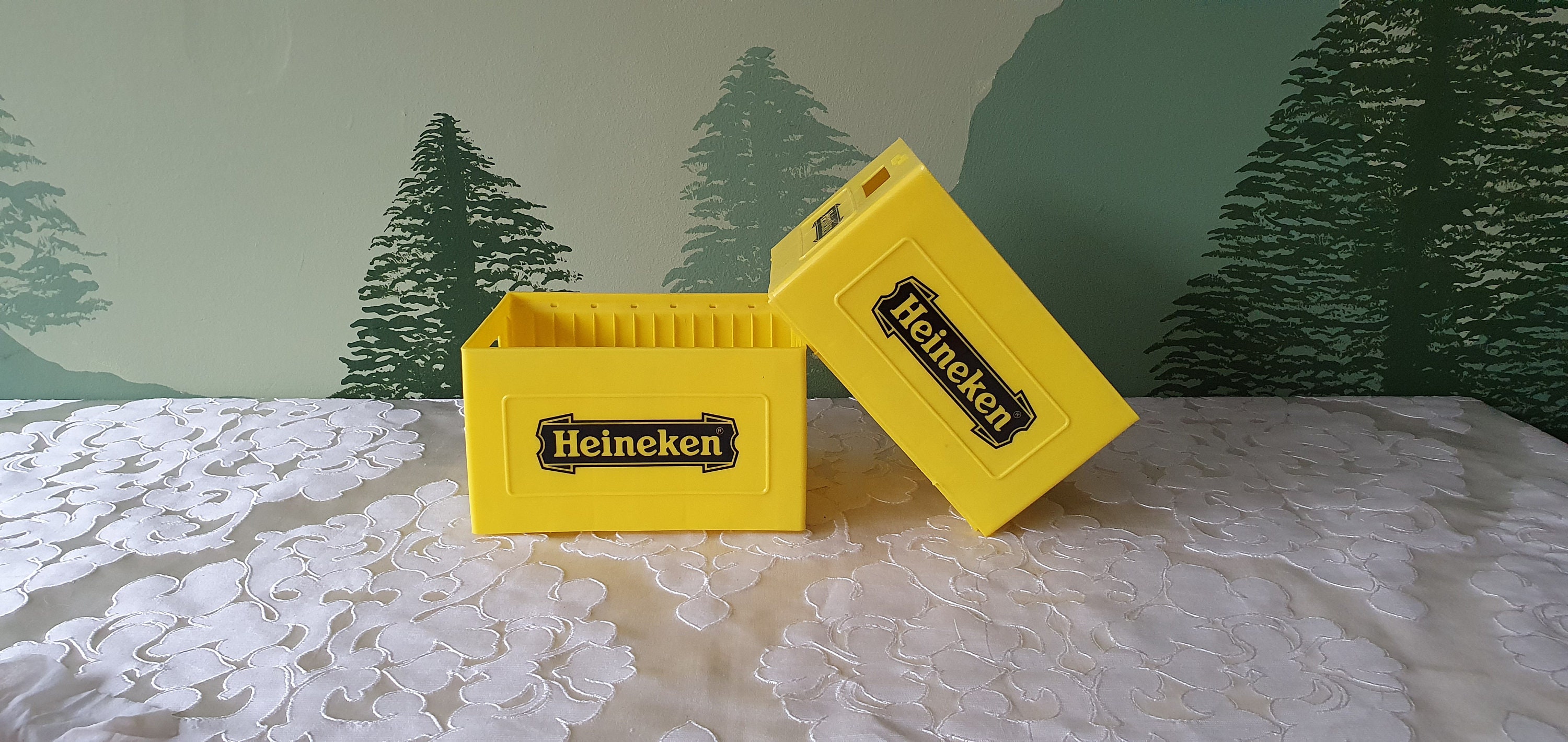 Vintage Heineken Beer Case CD Rack, 90's Dutch Collectible, Yellow ...