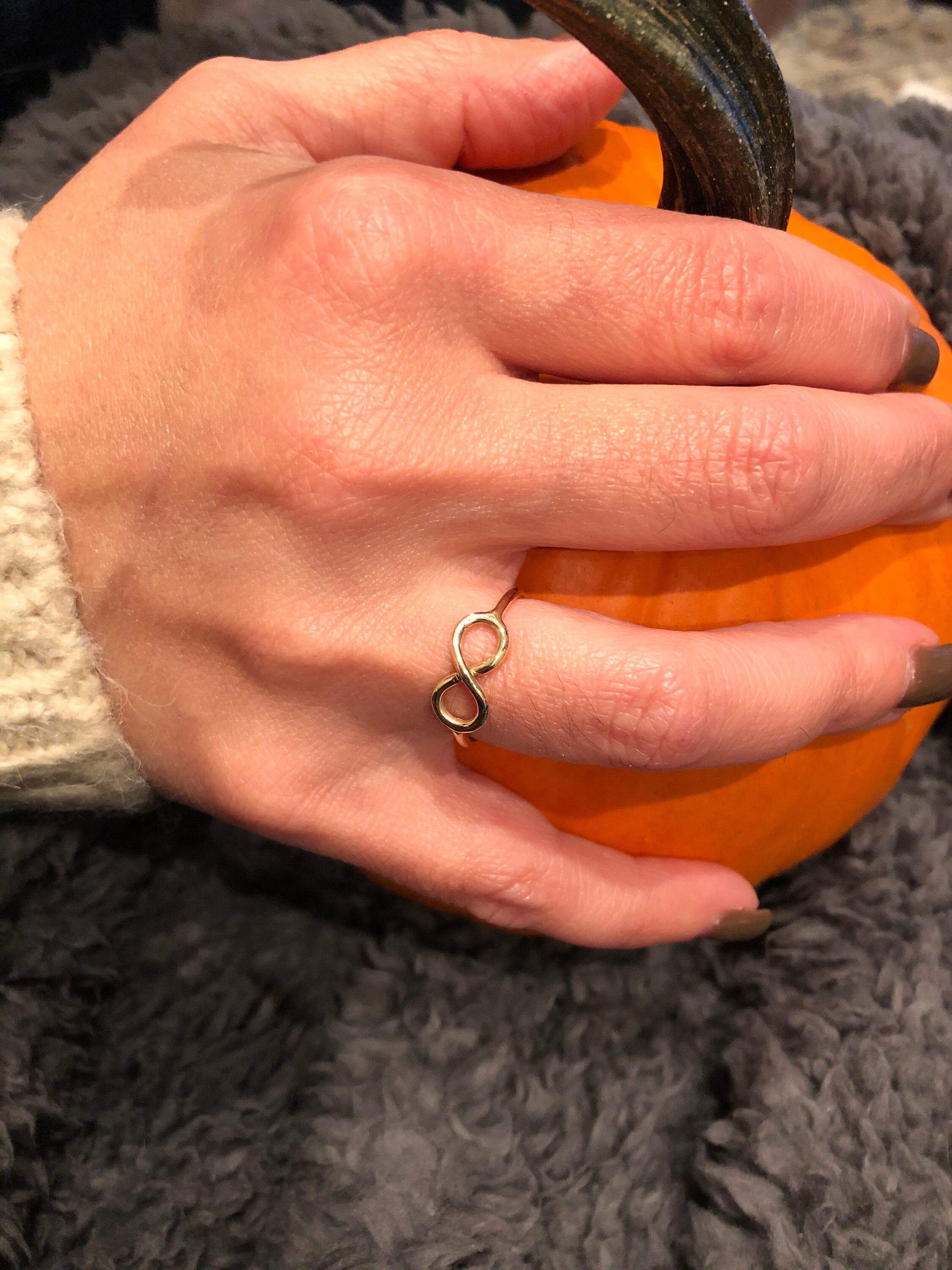 Solid 14k Yellow Gold Infinity Ring / Gold Infinity Minimalist | Etsy