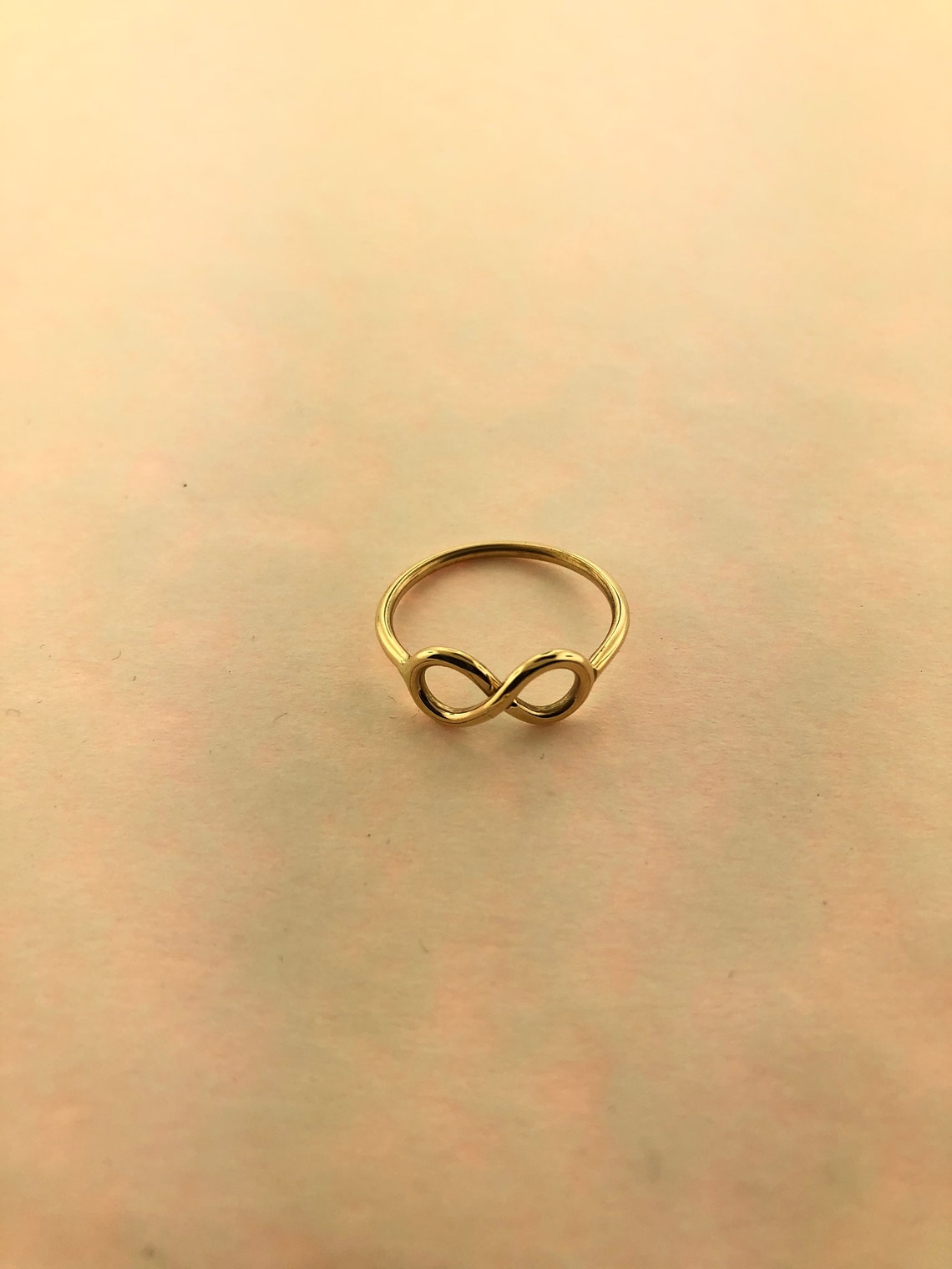 Solid 14k Yellow Gold Infinity Ring / Gold Infinity Minimalist | Etsy