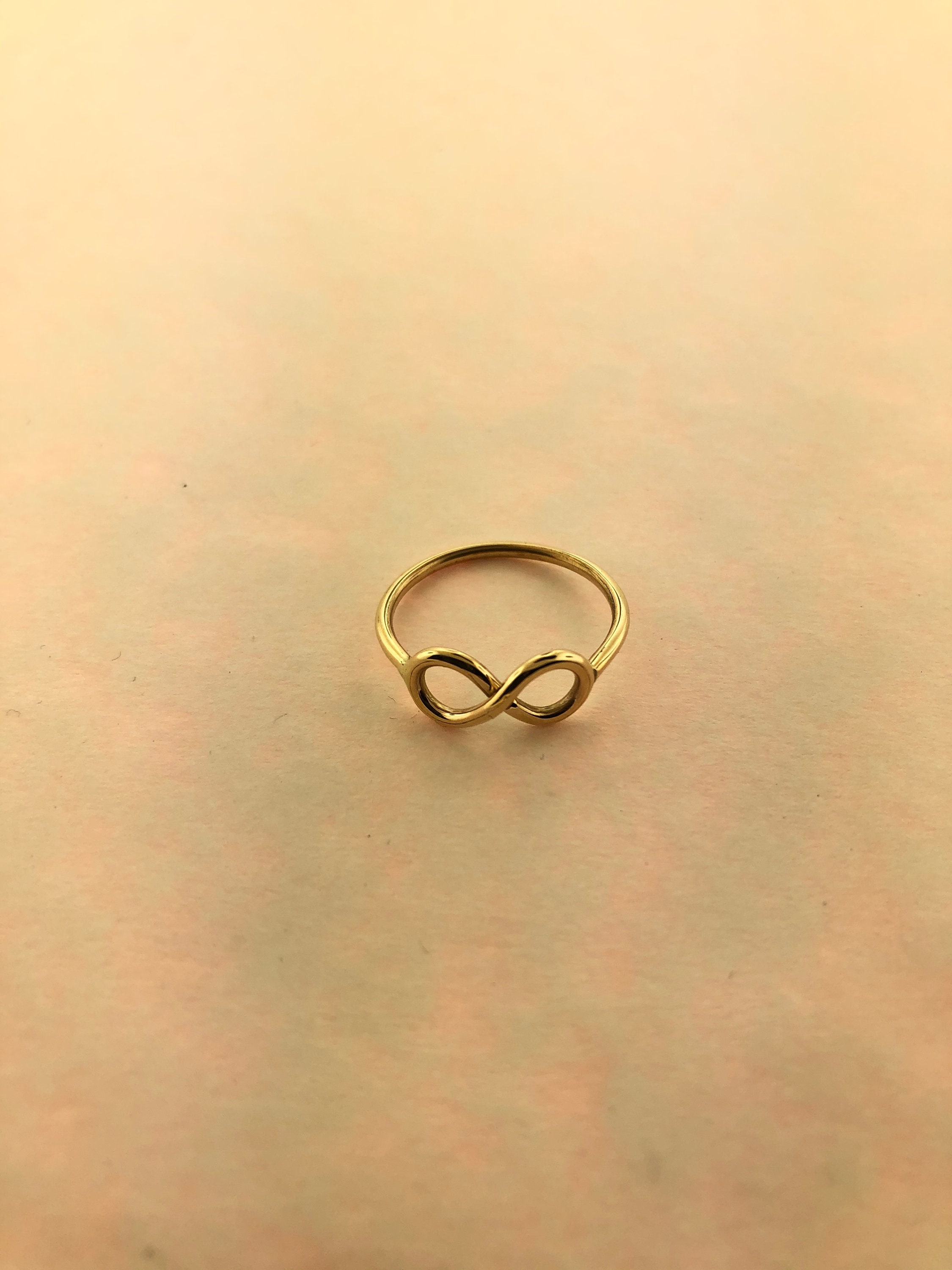 Solid 14k Yellow Gold Infinity Ring / Gold Infinity Minimalist | Etsy