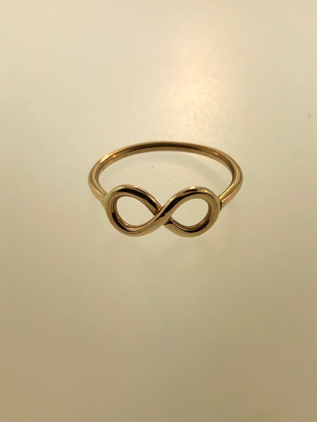 Solid 14k Yellow Gold Infinity Ring / Gold Infinity Minimalist Ring ...