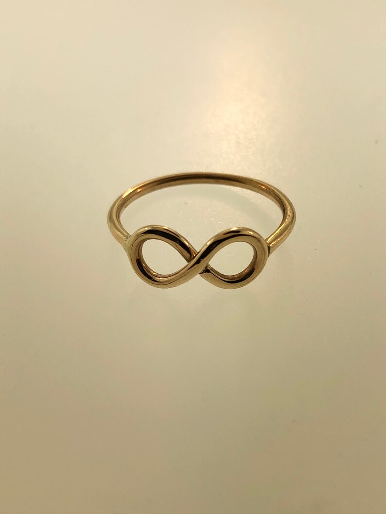 Solid 14k Yellow Gold Infinity Ring / Gold Infinity Minimalist - Etsy