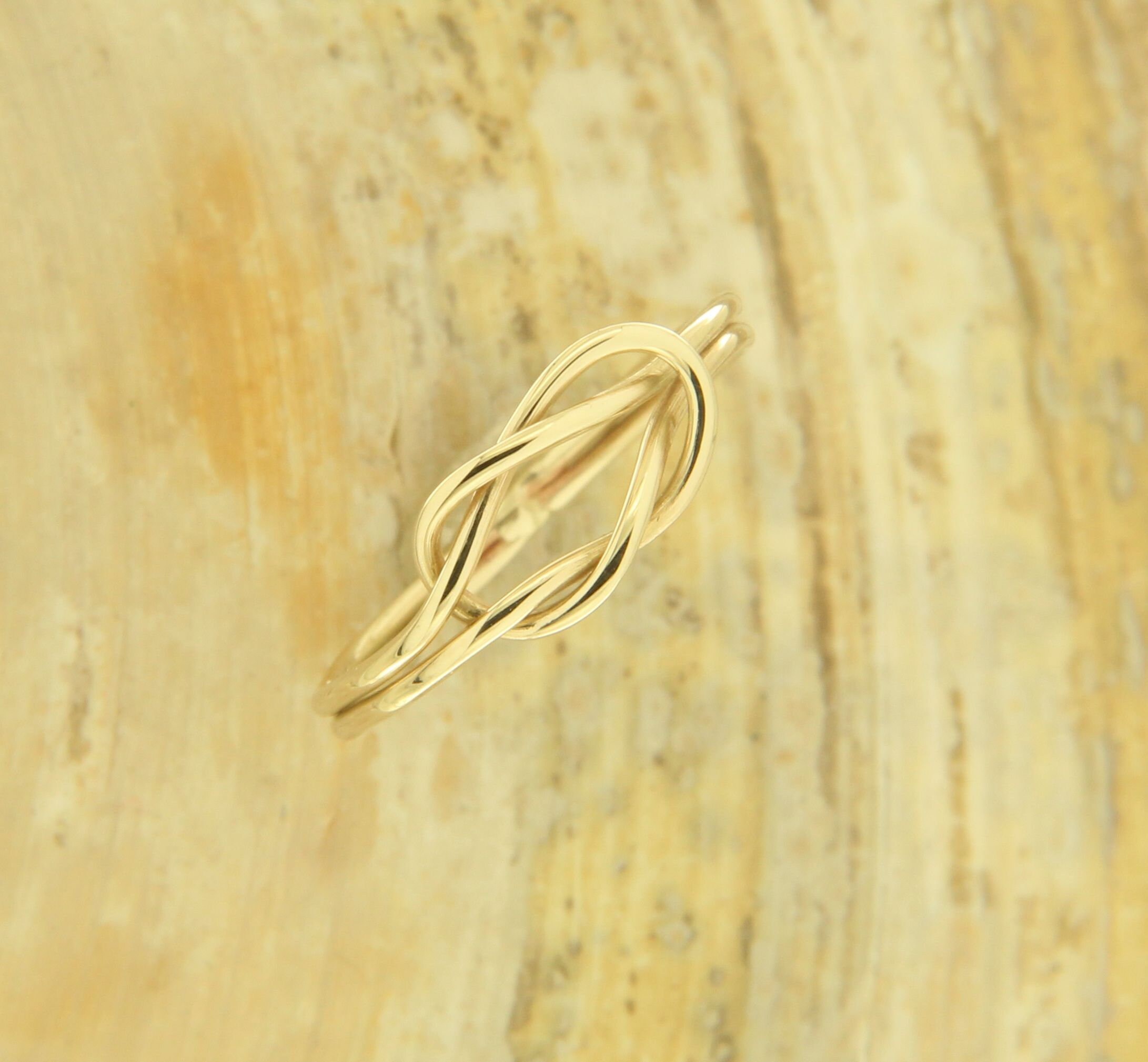 Solid 14k Yellow Gold Double Wire Love Knot Ring / Gold | Etsy