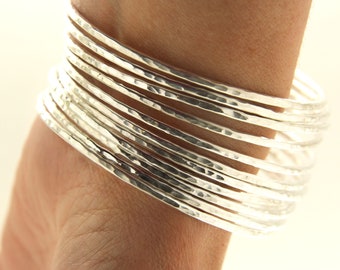 Set of 5 Sterling Silver Pattern Bangle Bracelet Pattern Sterling ...