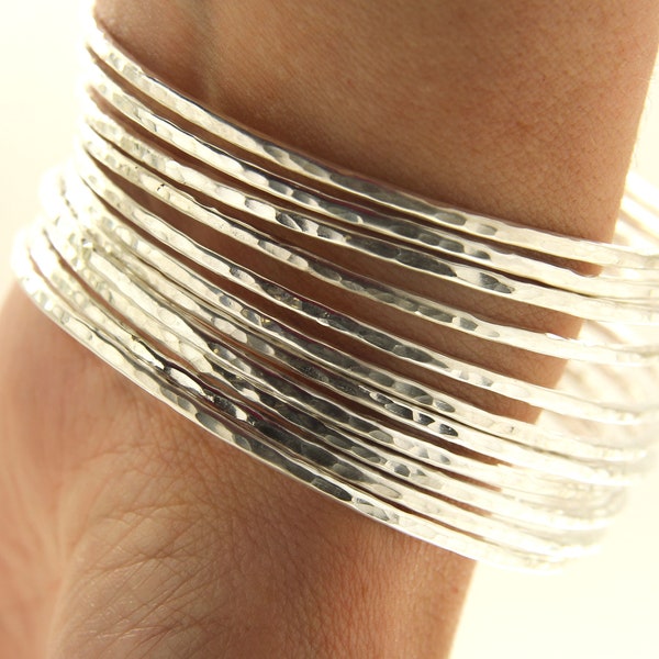 Sterling Silver Bangle Bracelet Set - Etsy