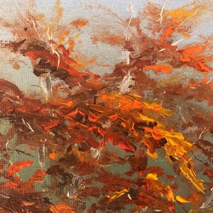Fall Leaves Landscape Oil Painting Original Art - Etsy