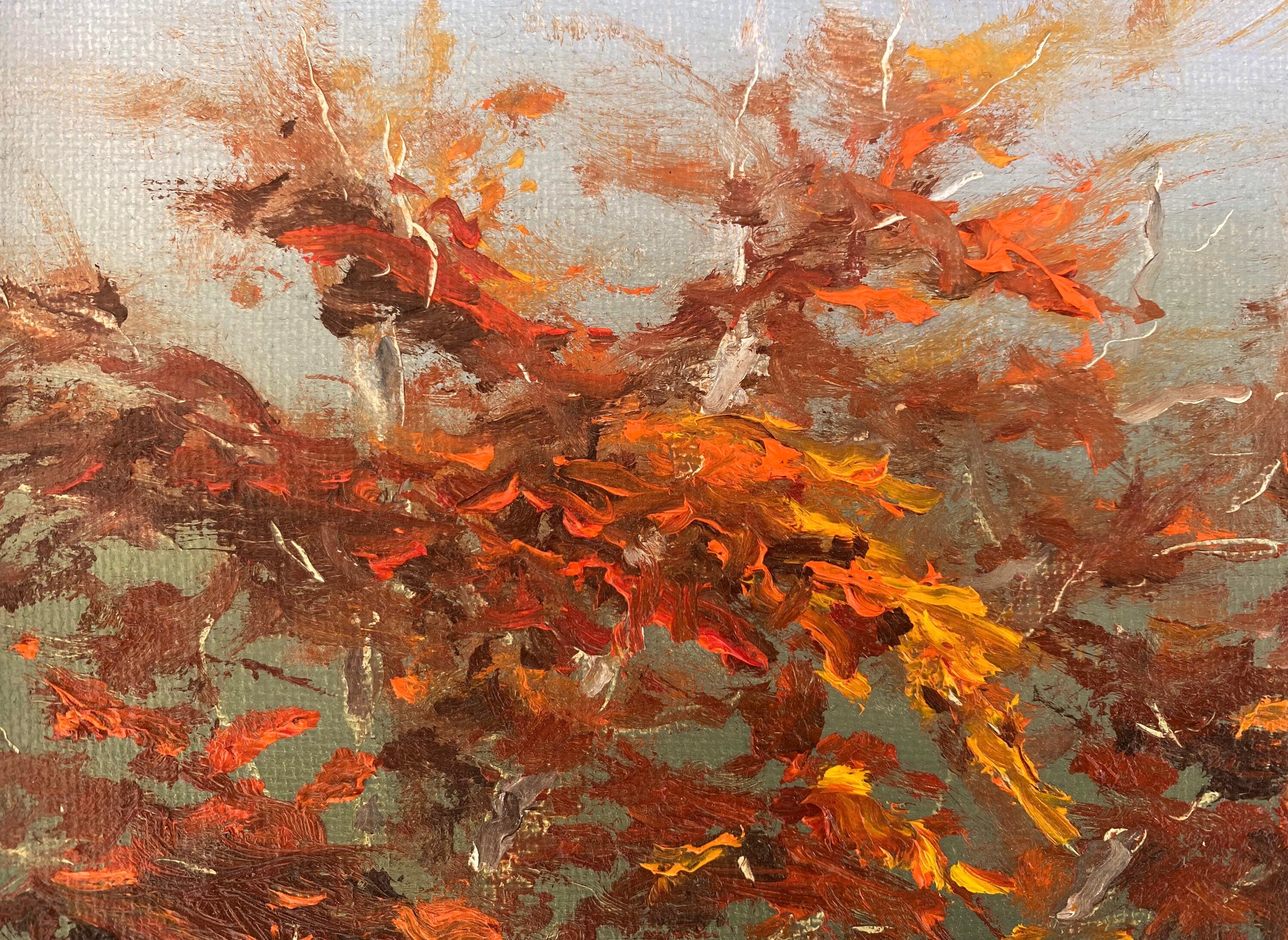 Fall Leaves Landscape Oil Painting Original Art - Etsy