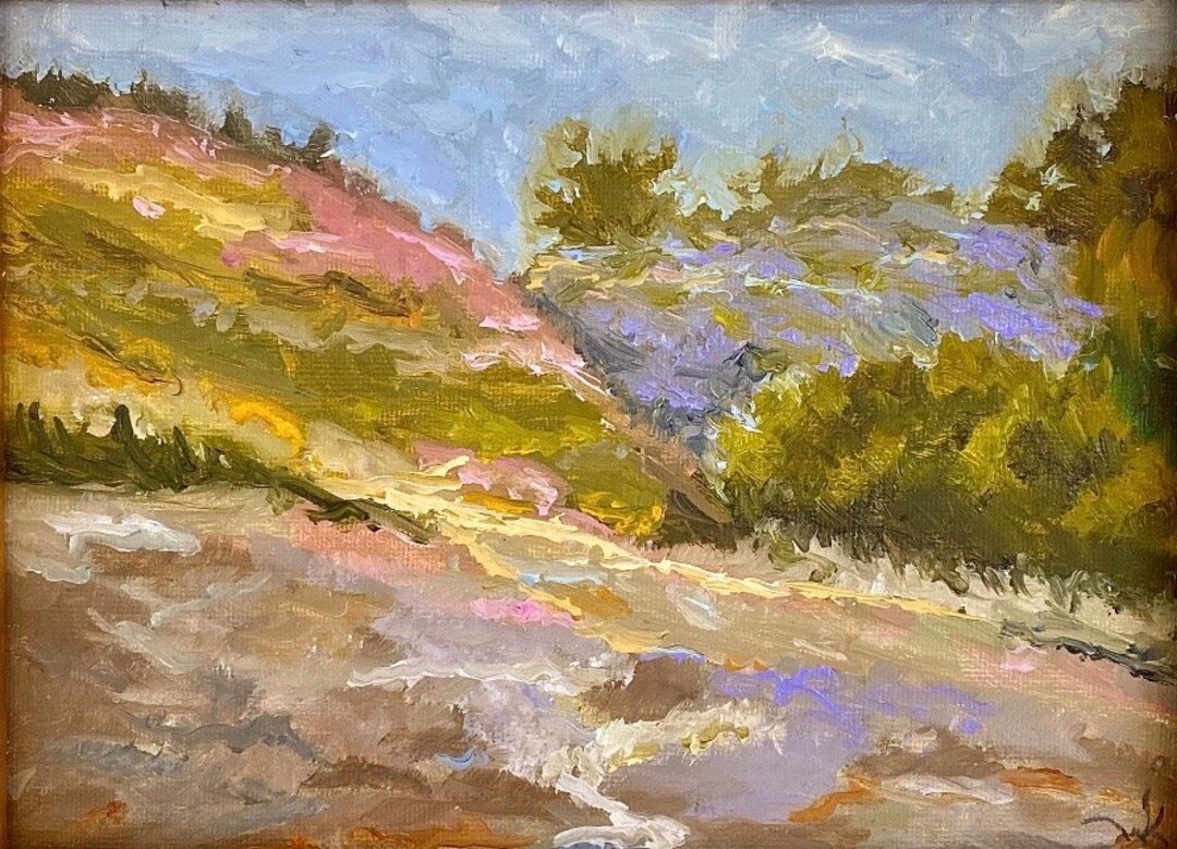 Colorful Hills - Landscape Oil Painting, Original Art, Impressionistic ...