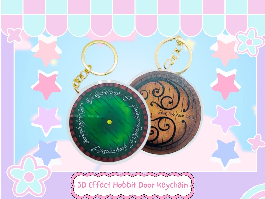 3D Effect Hobbit Door Keychain - Etsy