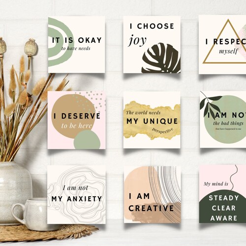 Boho Affirmation Cards Printable Affirmations Boho - Etsy