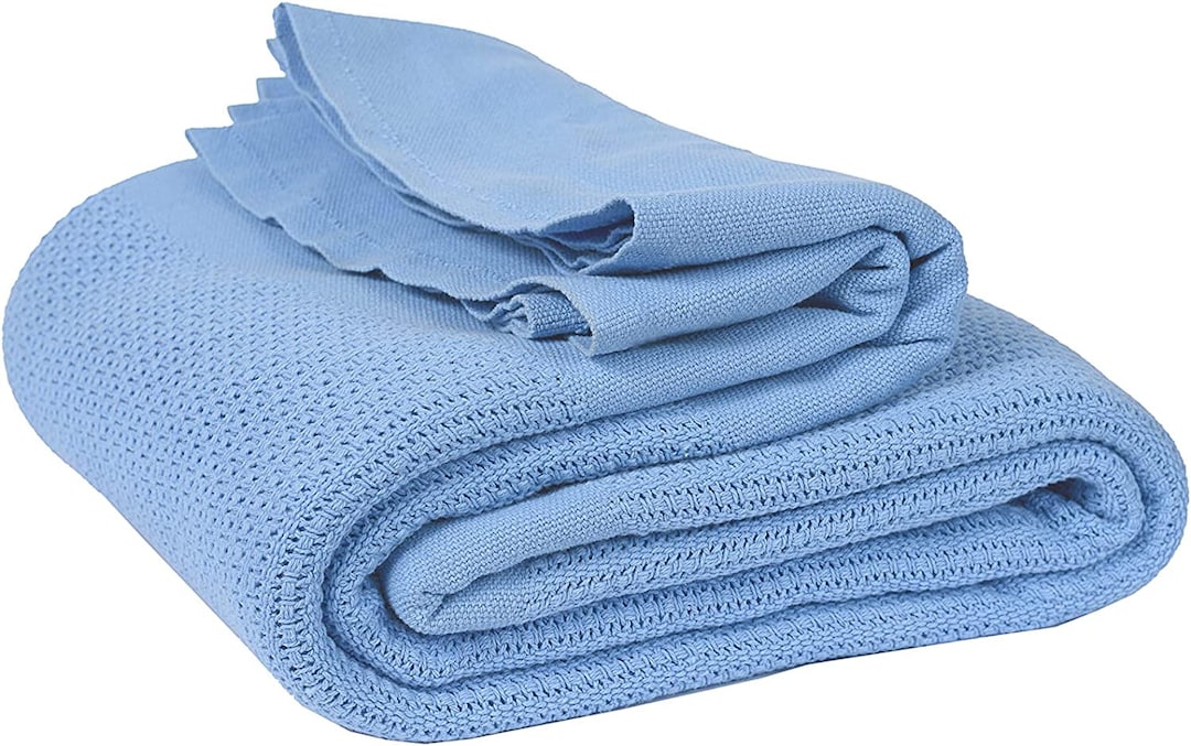 66x90 In, Hospital Thermal Blanket, 100% Cotton, Breathable Open-cell ...