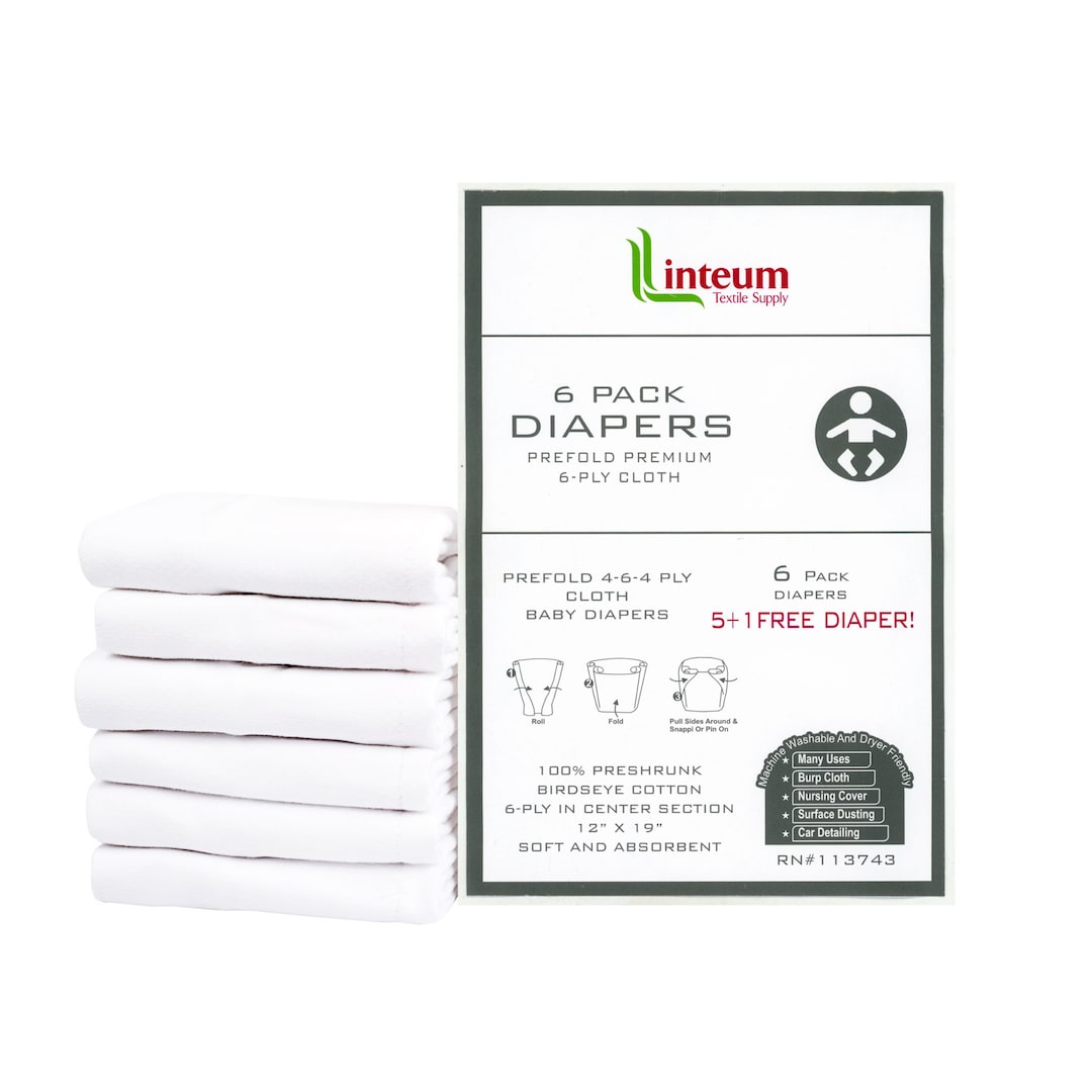 100% Cotton Baby Cloth Diapers, Reusable Washable Diapers Burp Cloths ...