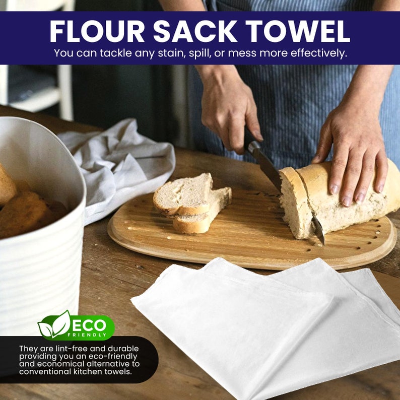Linteum Textile Supply Classic White Kitchen Flour Sack Towels, Dish ...