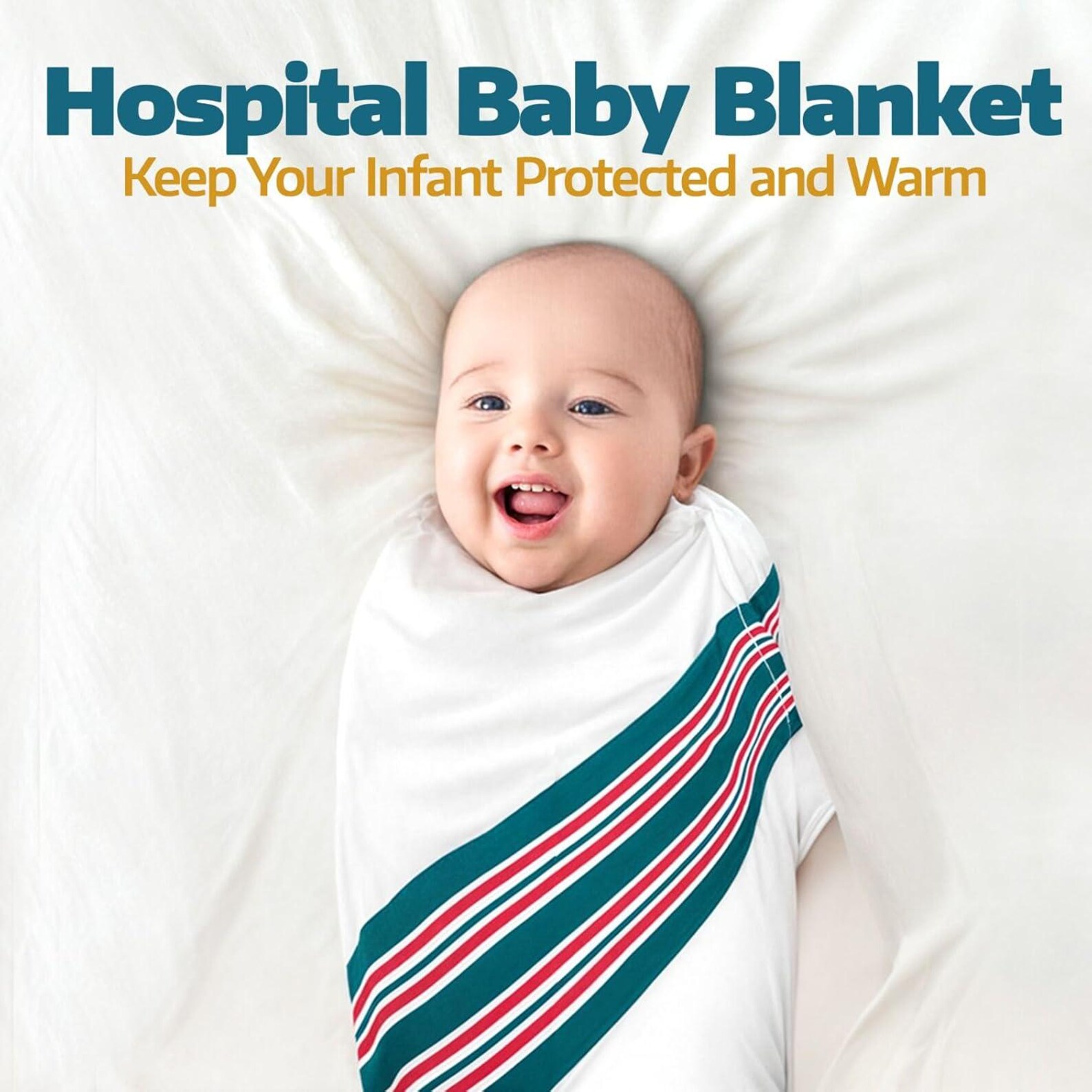 30x40 in Receiving Hospital Baby Blankets, 100% Cotton, Classic White W ...