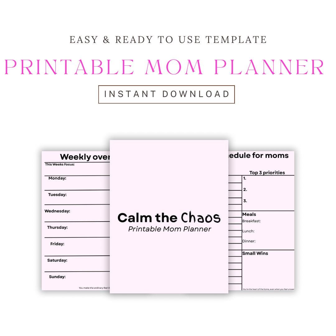 Calm the Chaos – Printable Mom Planner for Overwhelmed Moms | Daily ...