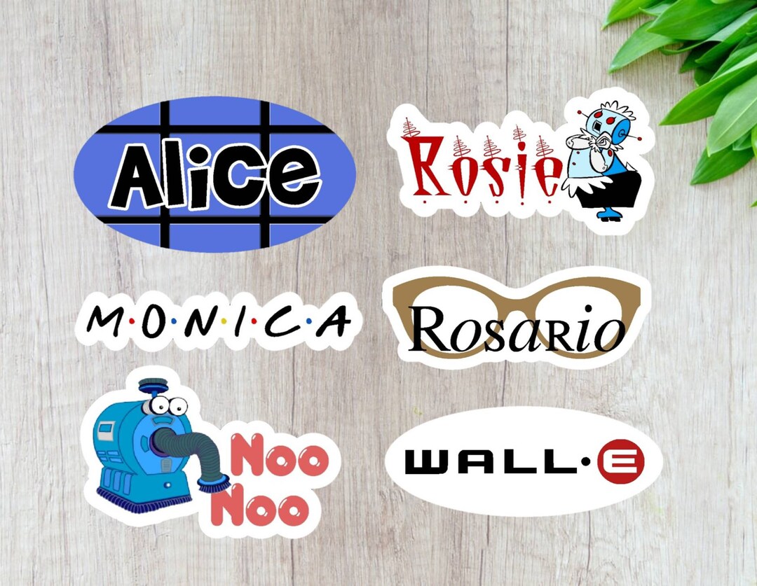 Robotic Vacuum Cleaner Vinyl Stickers, Roomba, Shark, Monica, Rosie ...