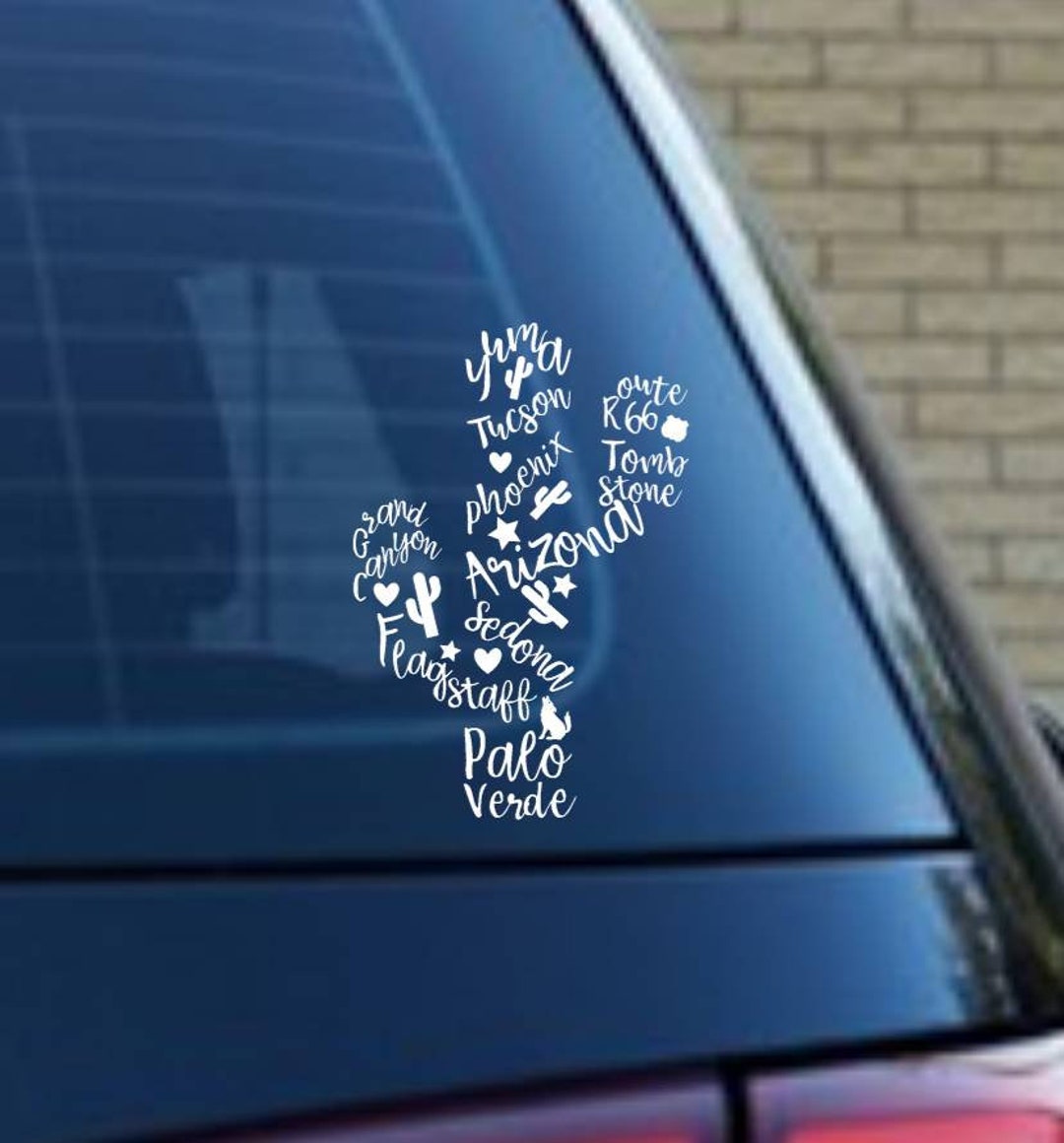 Arizona Icon Decal Arizona Arizona Icons Arizona Decal Cactus Decal ...