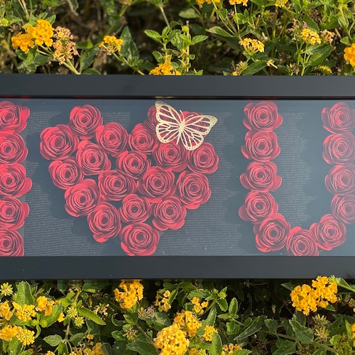 I LOVE YOU Roses Shadow Box - Etsy