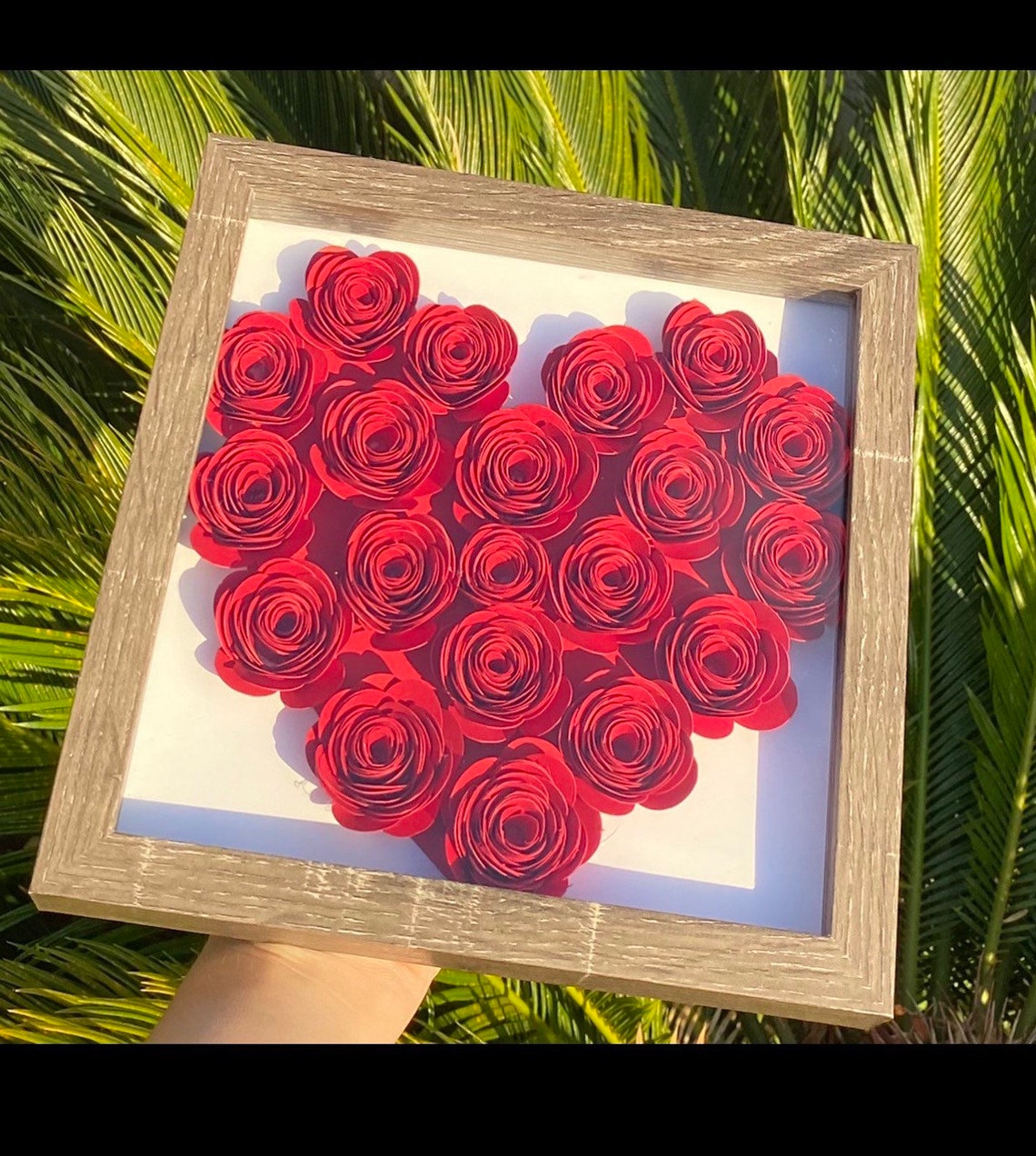 Paper Roses Heart Shadow Box - Etsy