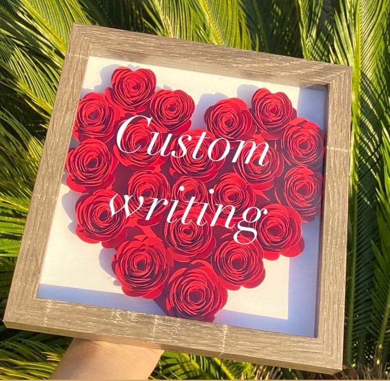 Paper Roses Heart Shadow Box - Etsy