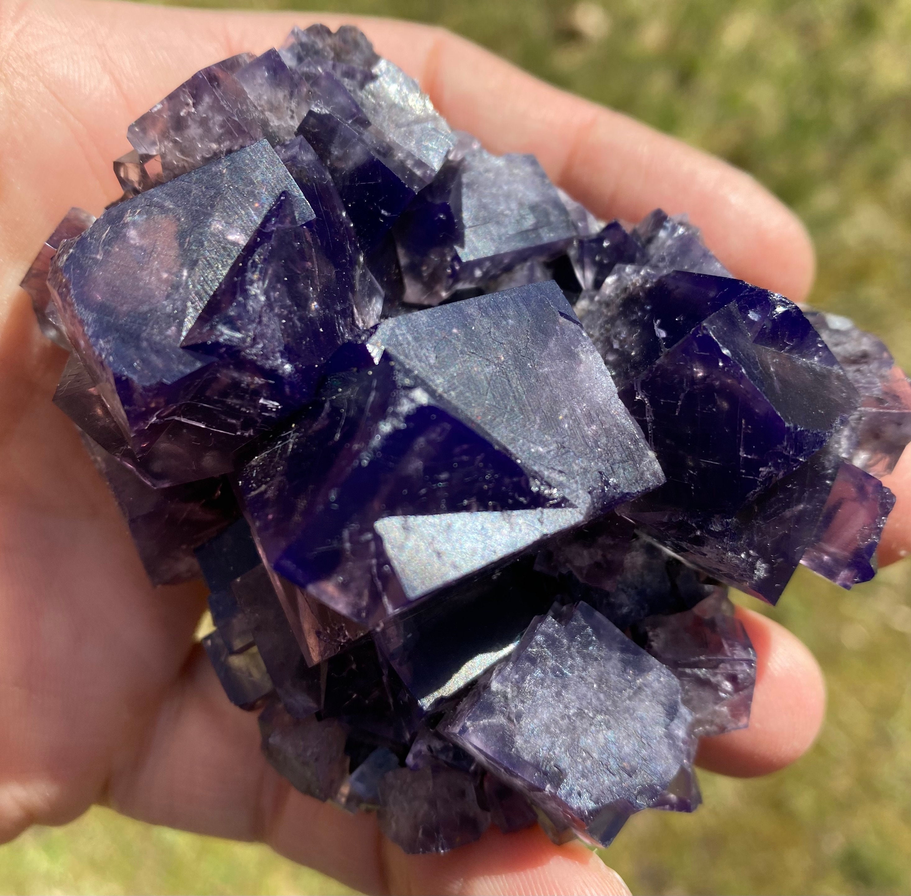 Purple Fluorite Matrix Twin Specimen Purple Rain Pocket, Lady Annabella ...