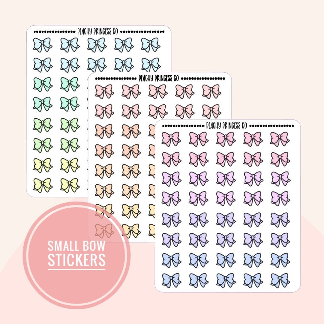 Small Bow Planner Stickers. in Rainbow Pastel Colours - Etsy