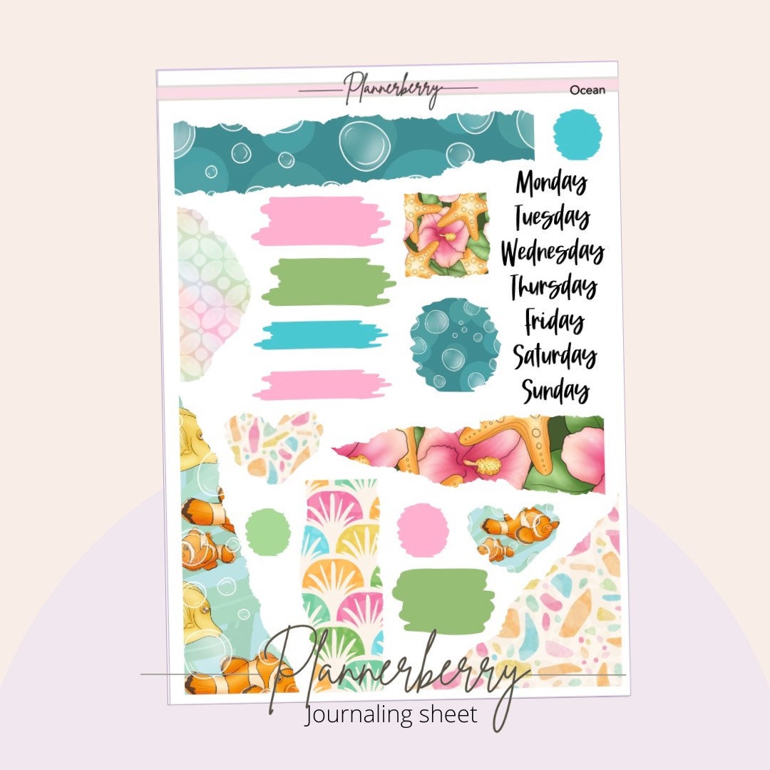 Ocean Planner Journaling Sticker Sheet - Etsy