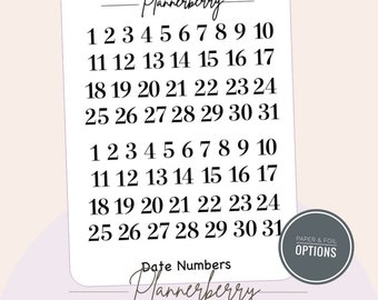 Clear Number Stickers - Etsy