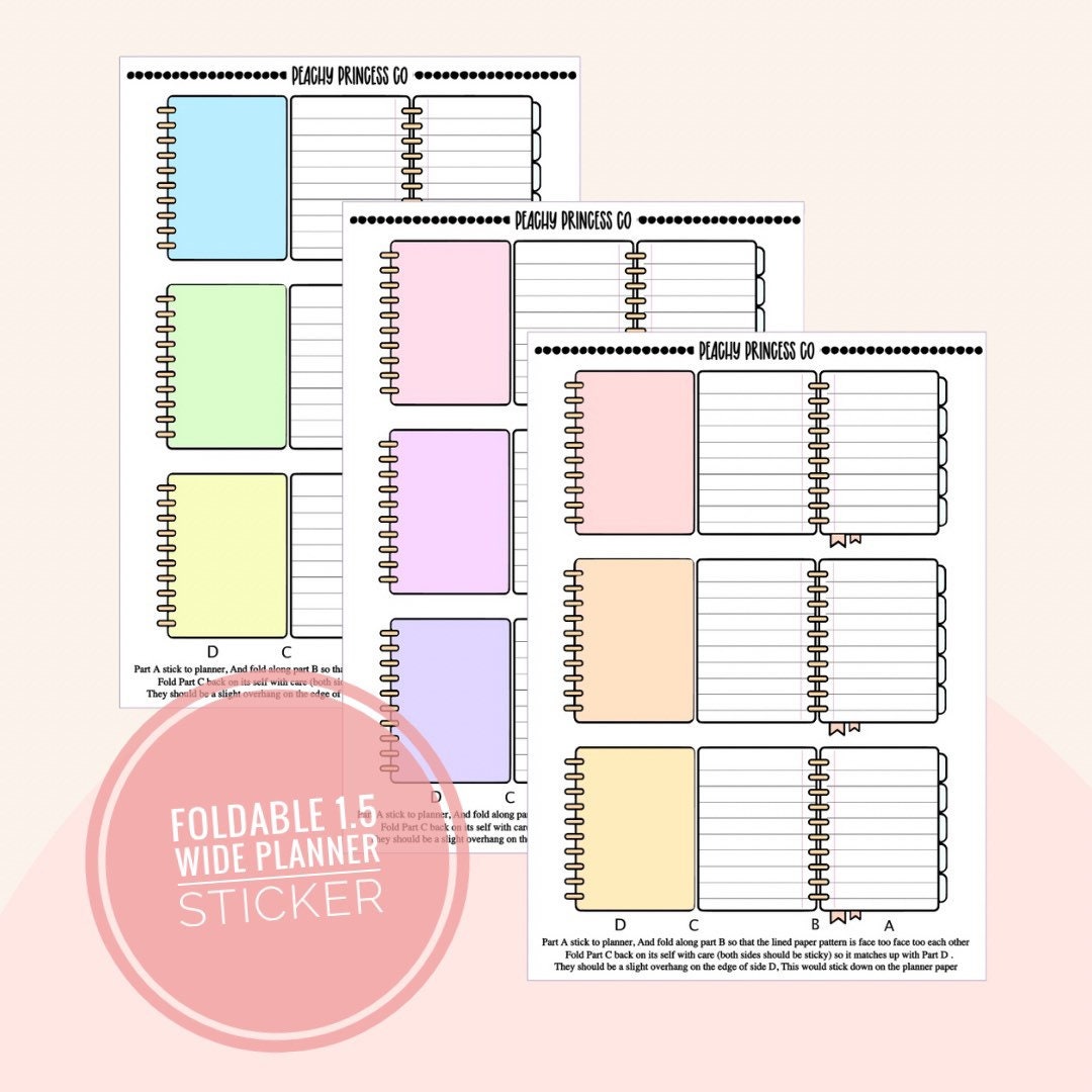 Foldable 1.5 Wide Planner Stickers. - Etsy