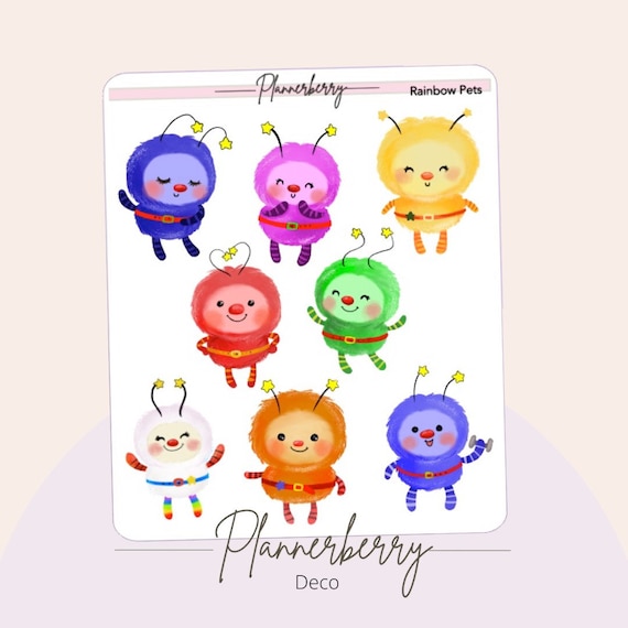 Rainbow Bright Pet Planner Deco Sheets. - Etsy