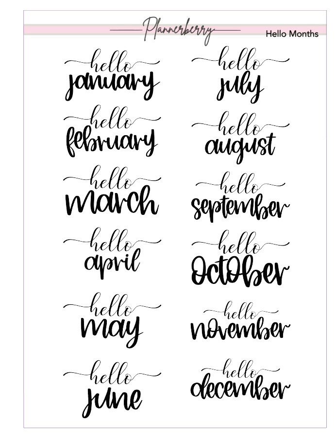 Hello Days of the Month 1.5 Planner Stickers. - Etsy