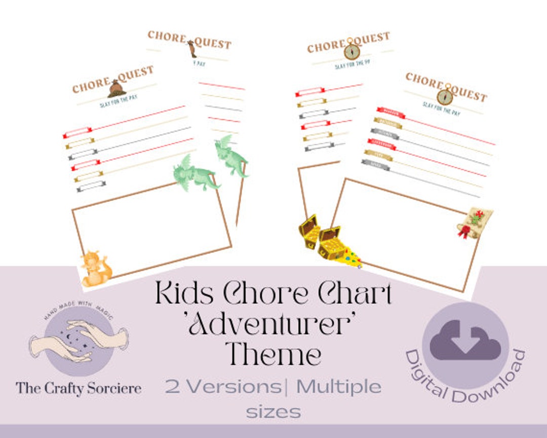 Adventure Theme | Quest Theme | Chore Chart for Kids | Kids Chore Chart ...